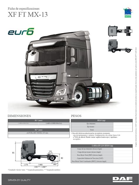 Daf Xf Ft 4x2 Mx 13 Euro 6 Pdf Partes De Vehículo Industria