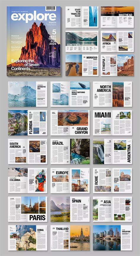 Modèle De Magazine Moderne Indd Mise En Page Créative Mise En Page