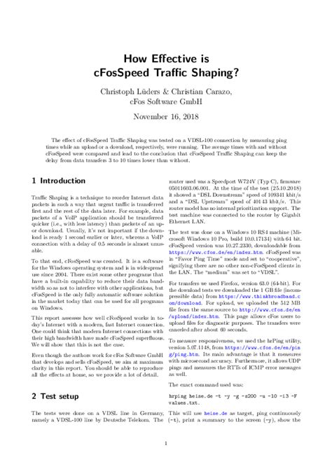 pdf how effective is cfosspeed traffic shaping