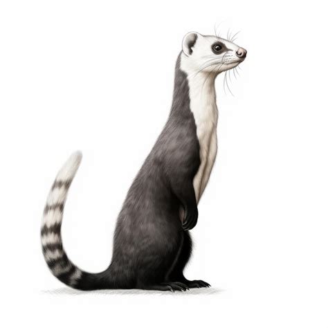 Premium Photo Black And White Ferret Illustration Lifelike Renderings And Scientific Illustrations
