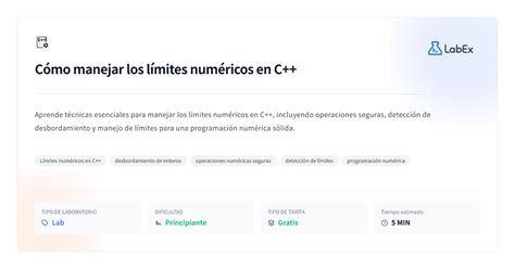 cómo manejar los límites numéricos en c labex