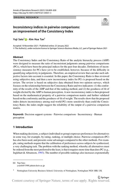 Inconsistency Indices In Pairwise Comparisons An Improvement Of The