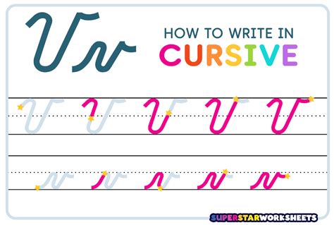 Cursive U Superstar Worksheets