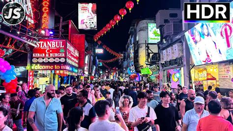 Pattaya Beach Road And Walking Street Thailand Nightlife Walk Hdr