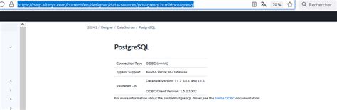 Support Postgresql Official Odbc Driver Alteryx Community