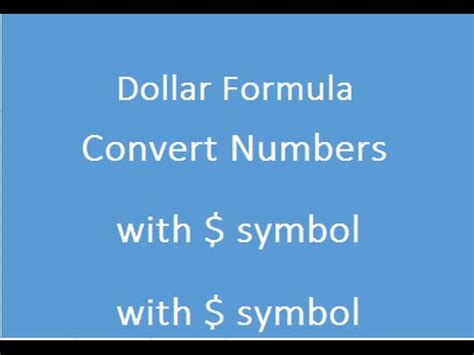 Dollar Formula In Excel Microsoft Excel Tutorials