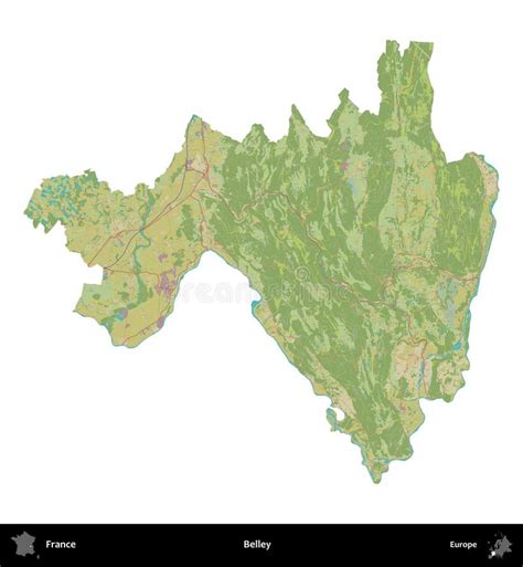 Belley France Isolated On White Openstreetmap Humanitarian Stock