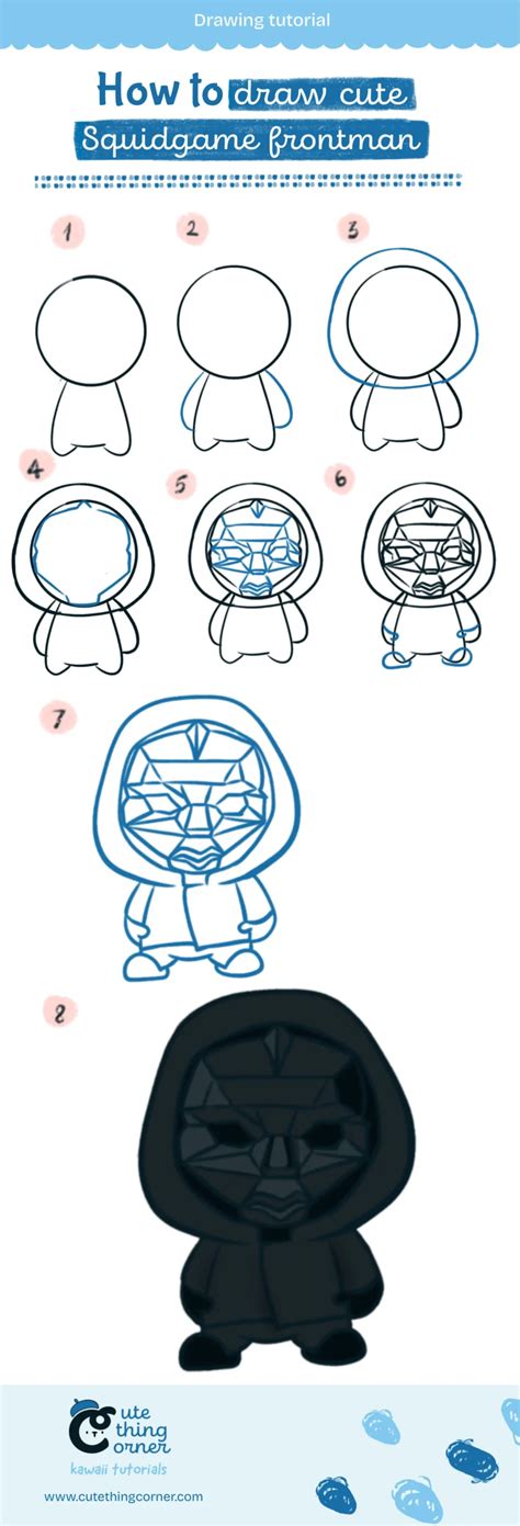 How To Draw Cute Squid Game Frontman Step By Step