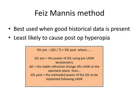 Iol Power Calculation Formulae Pptx