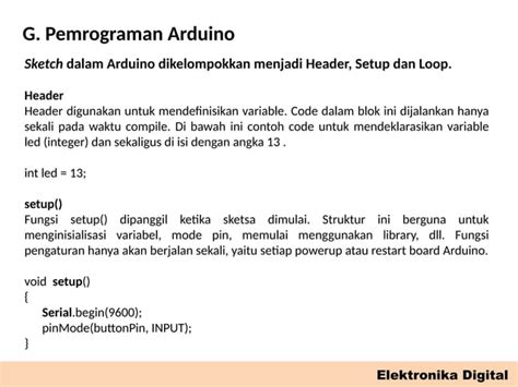 Dari Arduino Uno Elektronika Digital Pptx