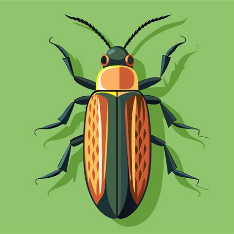 A Bug With A Yellow Face Is Shown On A Green Background Premium Ai Generated Vector