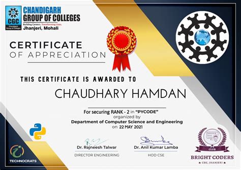 Chaudhary Hamdan On Linkedin Python College University Education