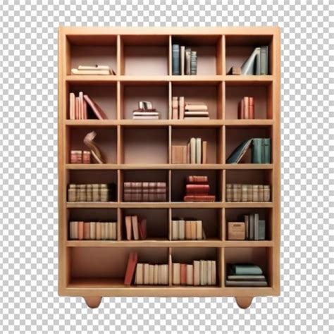 Premium Psd 3d Render Bookshelf Png Psd