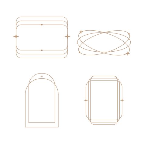 Minimalist Linear Frame Line Elements Trendy Linear Frames With Stars Arch Frames Geometric