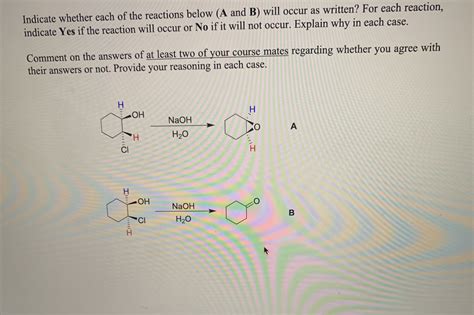 Solved Indicate Whether Each Of The Reactions Below A And Chegg