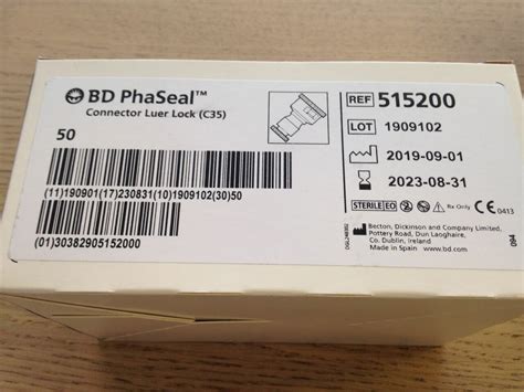New Becton Dickinson 515200 Phaseal Connector Luer Lock C35 50 Box Disposables General For