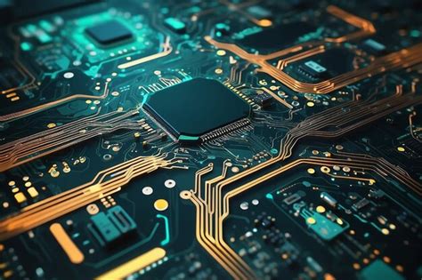 Premium Ai Image Technology Abstract Circuit Board Texture Background Hightech Futuristic