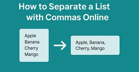 How To Separate A List With Commas Online Comma Separator Online