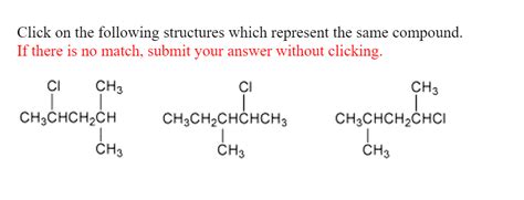 solved click on the following structures which represent the