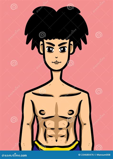Cute Man Cartoon On Red Background Stock Illustration Illustration Of