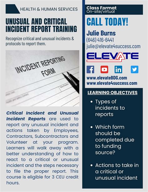 Unusual And Critical Incident Report Training Elevatebdg