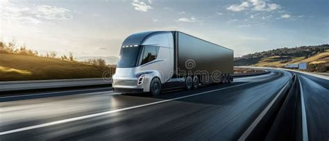Revolutionizing The Future Of Logistics Through The Use Of Autonomous Trucks Technology Stock