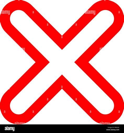 Check Marks Red Cross Icon Simple Outline Vector Illustration Stock Vector Image And Art Alamy