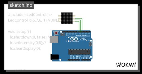 Led Dot Matrix예제1 Wokwi Esp32 Stm32 Arduino Simulator