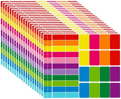Tallew 10 Color Color Coding Labels Rectangle Colored Stickers Assorted Removable