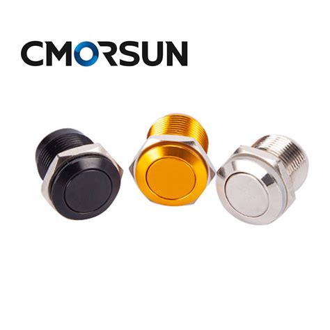 Electric Buttons 16mm LED Latching Push Button Switch Piezo Switch Flat Push Button Switch And