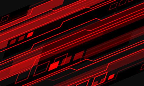 Abstract Black Red Line Circuit Cyber Slash Dynamic Geometric Design Ultramodern Futuristic