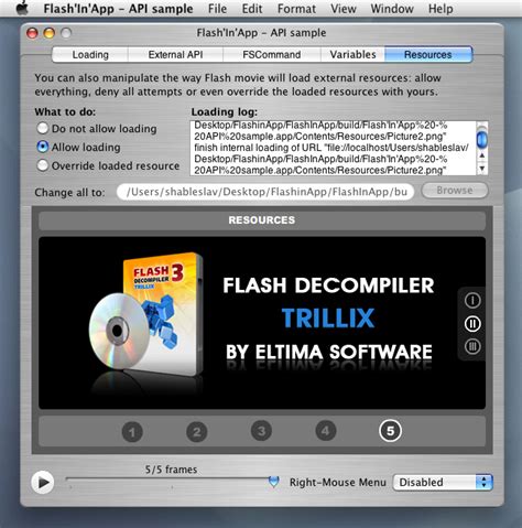 flash in app cocoa framework implement flash player component in