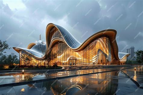 Curve Roof Parametric Architecture Design Architecture Futuristic Art Performing Center