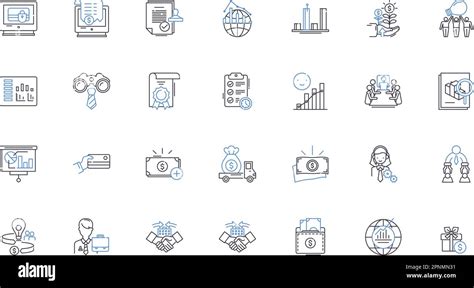 Investment Savings Line Icons Collection Compound Diversify Return Risk Capital Growth