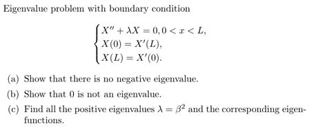 Solved Eigenvalue Problem With Boundary Condition Xl