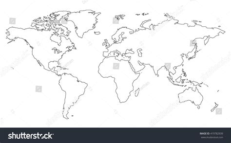Contour Similar World Map Blank Infographic 스톡 일러스트 419782939