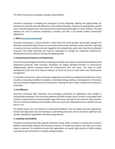 PPT The Role Of Serverless Computing In DevOps Cloud Solutions