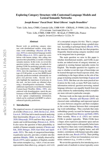 Pdf Exploring Category Structure With Contextual Language Models And