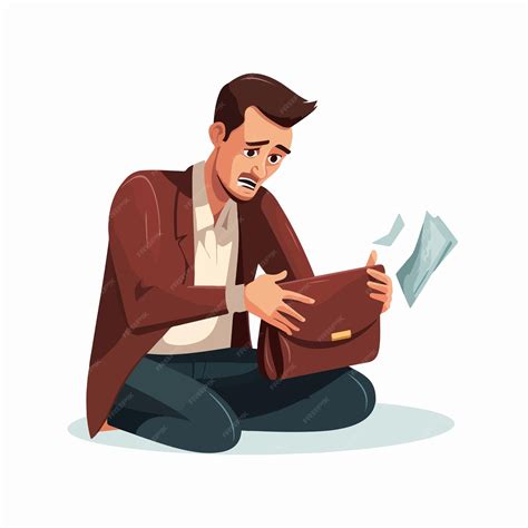 Desperate Man Sadly Opens Empty Wallet Financial Hardship Concept
