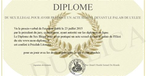 Diplome Du Sex Illegal Pour Avoir Pratique Un Acte Sexuel Devant Le
