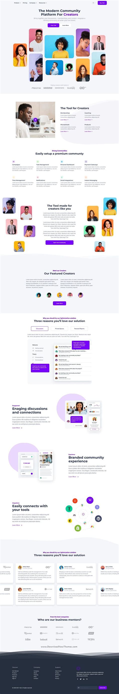 vulk multipurpose vue 3 ssr sass landing pages ui kit webpage