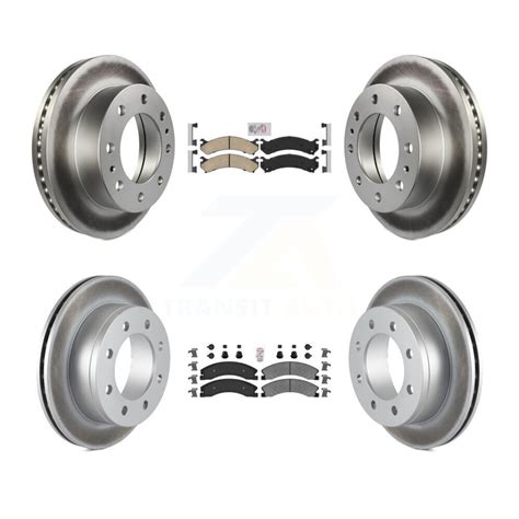 Front Ceramic Rear Semi Metallic Pads And Coated Disc Brake Rotors Kit