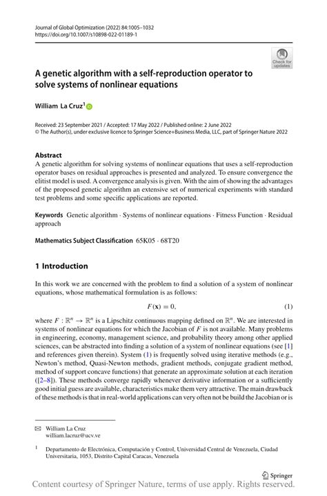 A Genetic Algorithm With A Self Reproduction Operator To Solve Systems