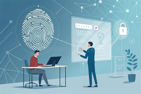 Person Using Computer With Interactive Data Management Interface Stock Illustration