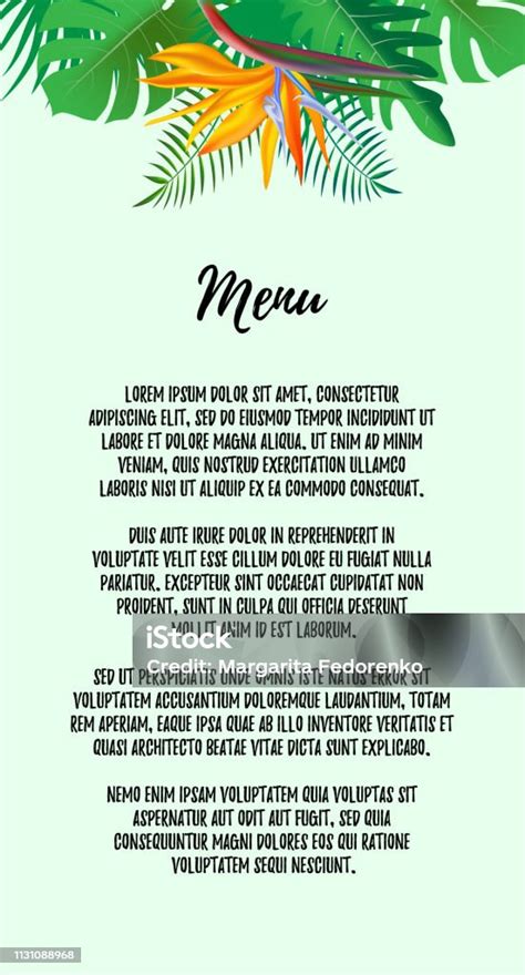 메뉴 열 대 이국적인 꽃 프레임 배경 꽃 요소 레이블 스타일 결혼식 초대장 카드 고립 된 벡터 디자인 서식 파일입니다 팜 식물