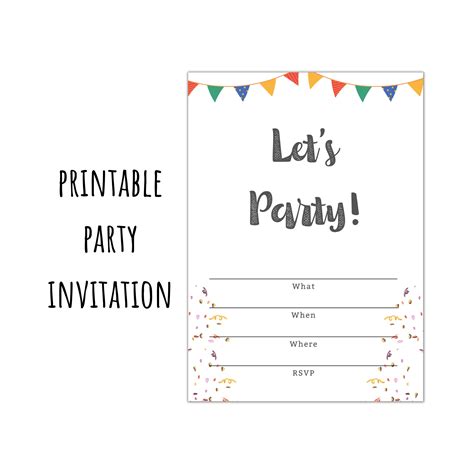 Blank Free Printable Birthday Invitations Template Free Printable