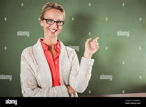 Teacher Pointing Blackboard Hi Res Stock Photography And Images Alamy