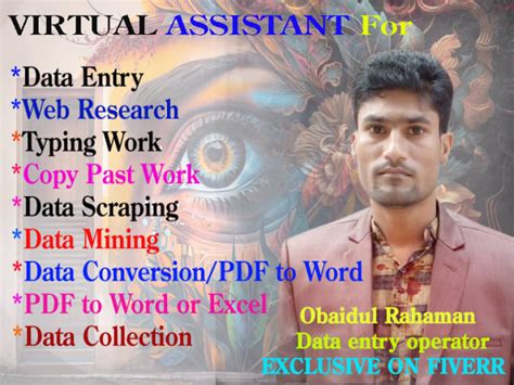 Do Professional Excel Data Entry Copy Paste Web Research And Typing