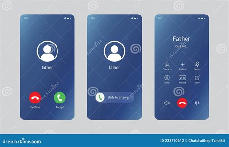 Call Screen Smartphone Interface Template Flat Ui Ux For Application