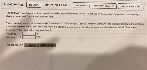Solved 7 [ 12 Points Details Mcktrig8 2 4 030 My Notes